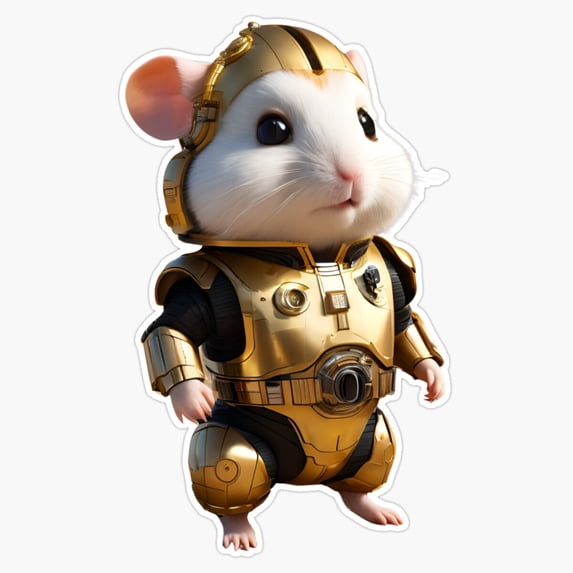 DOPASTICKER Hamster Robot Sticker, Phone Sticker Water Bottle Sticker ...