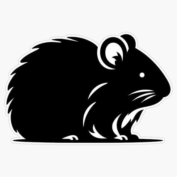 DOPASTICKER Hamster Silhouette Sticker, Phone Sticker Water Bottle ...
