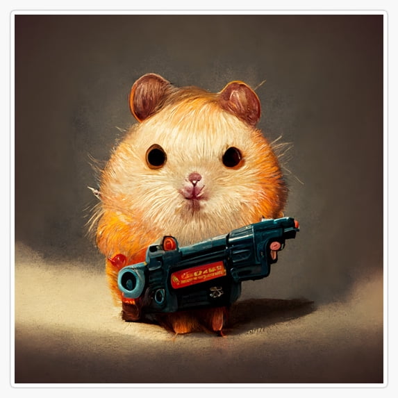 DOPASTICKER Hamster With A Sticker, Phone Sticker Water Bottle Sticker ...