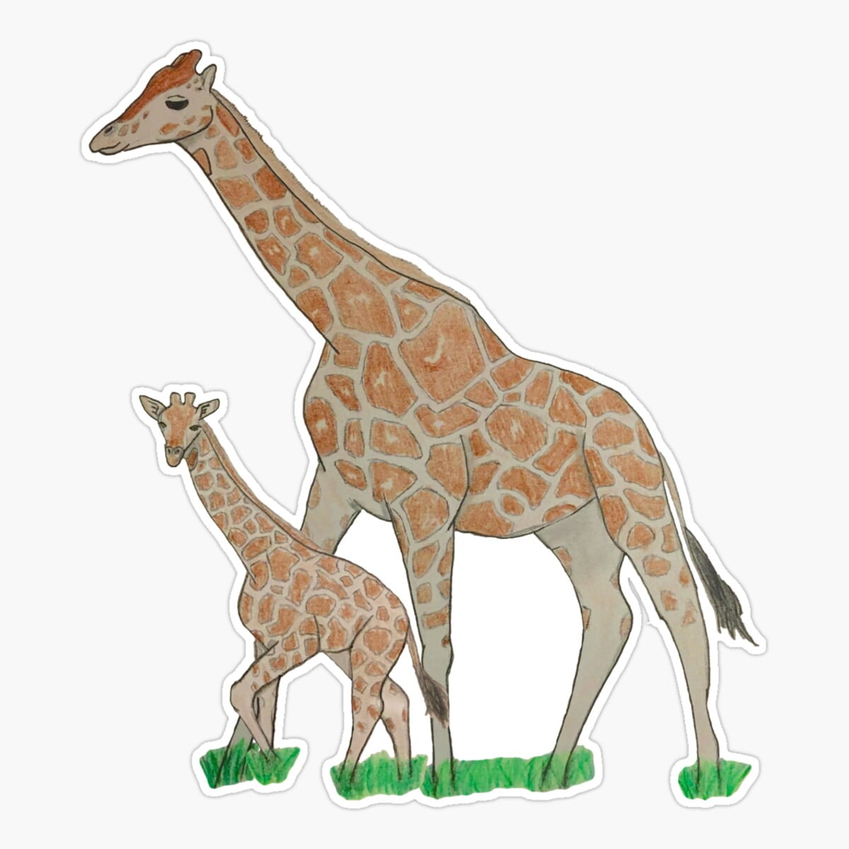 DOPASTICKER Hand-Drawn Giraffes Sticker, Phone Sticker Car Stickers ...