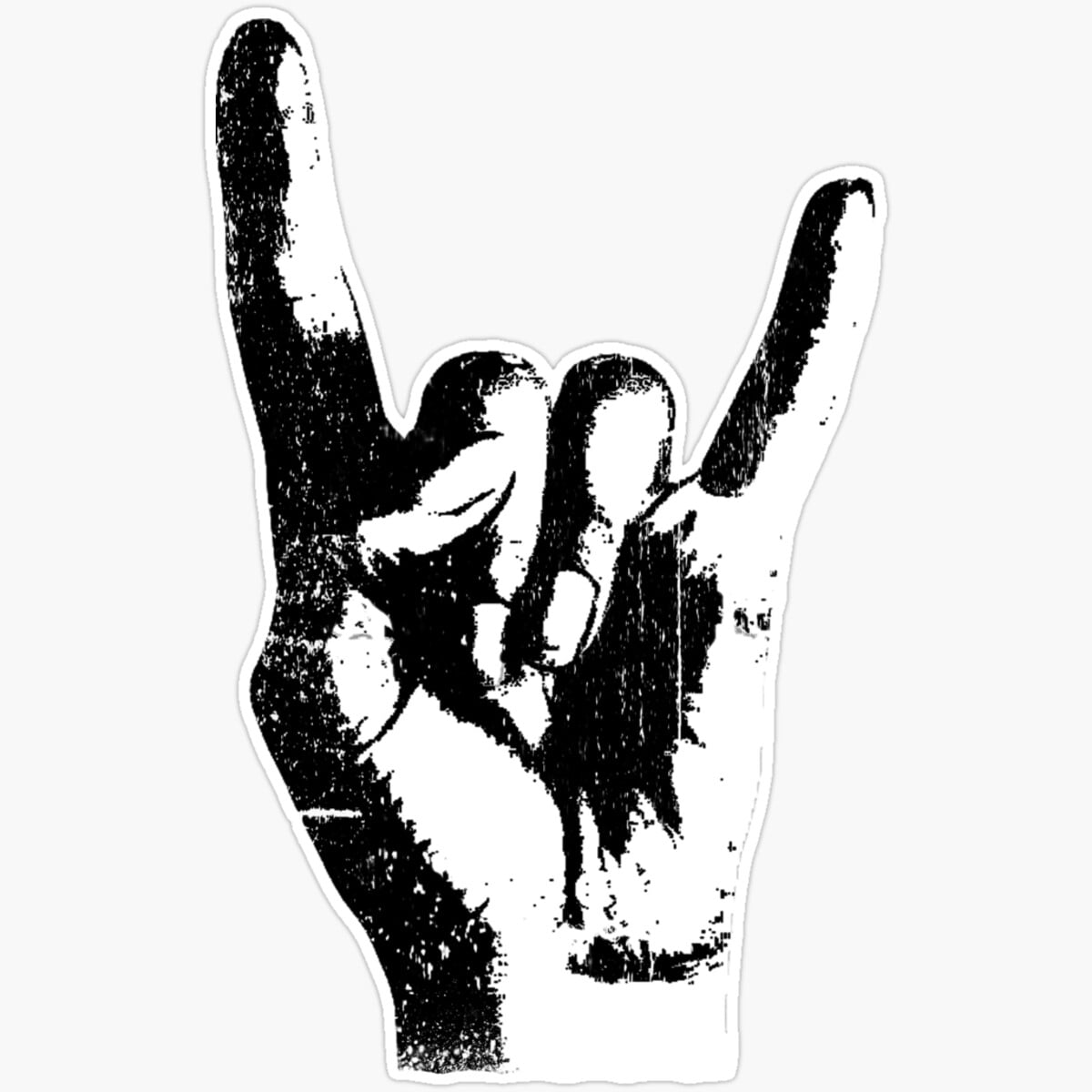 DOPASTICKER Hand Horns Music Sticker Decorative Laptop, Phone Stickers ...