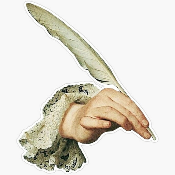 DOPASTICKER Hand With Quill 2 Sticker Decorative Laptop, Phone Stickers ...