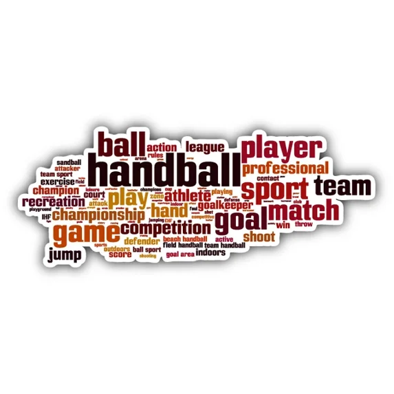 DOPASTICKER Handball Word Cloud Sticker Decal Phone Decal Water Bottle ...