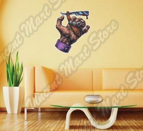 DOPASTICKER Handle Straight Shaving Razor Finger Cut Wall Sticker Room ...