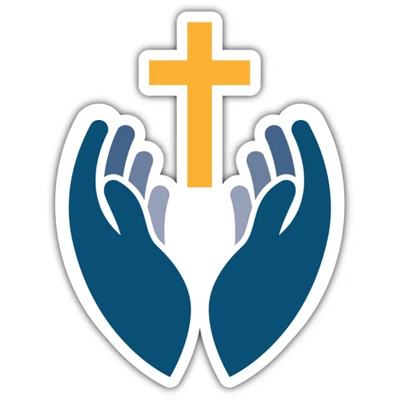 DOPASTICKER Hands And Cross Religion Car Sticker Phone Water Bottle ...