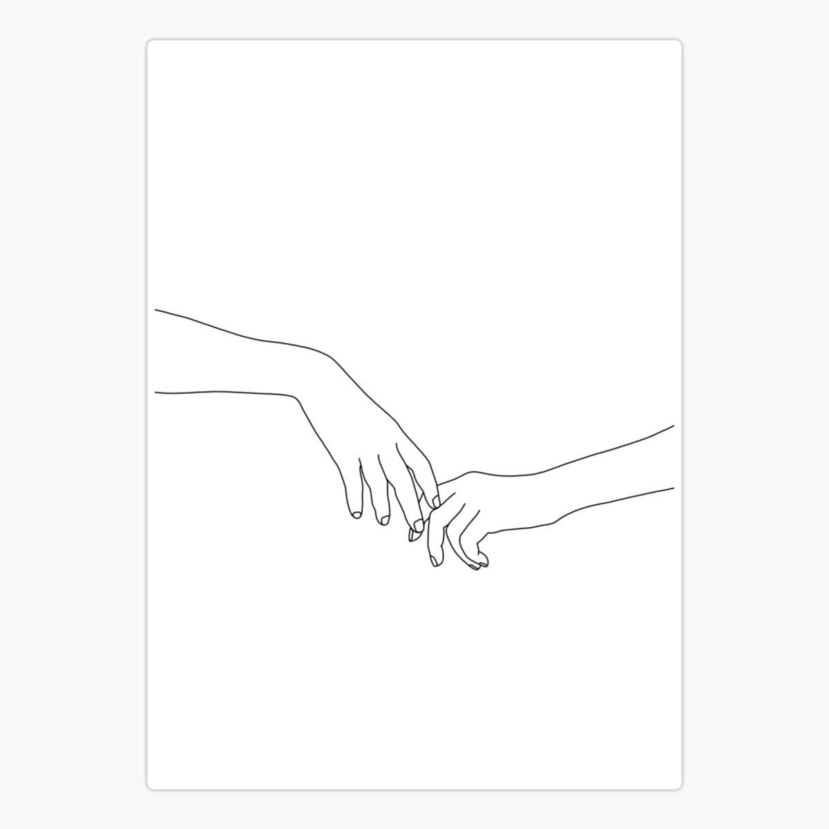 DOPASTICKER Hands Line Drawing - Daily Sticker, Phone Sticker Car ...