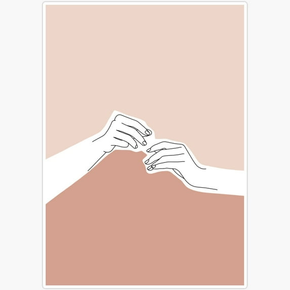 DOPASTICKER Hands Line Drawing Illustration - Pamela Sticker Decorative ...