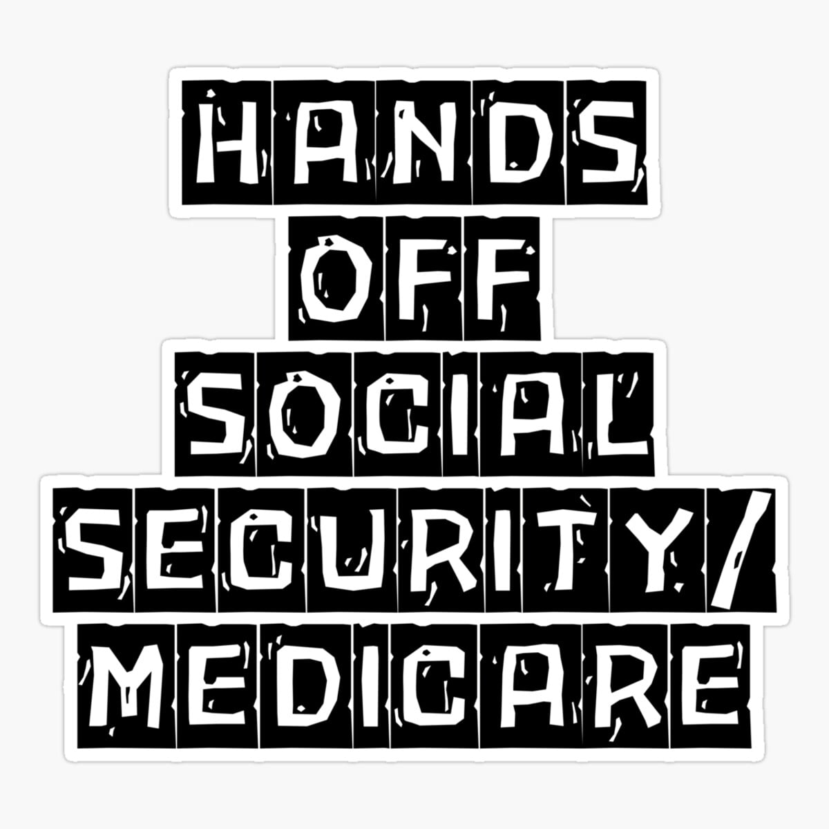 DOPASTICKER Hands Off Social Security, Medicare V2 Sticker, Phone ...
