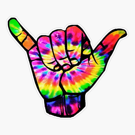 DOPASTICKER Hang Loose, Rainbow Tie Dye Sticker, Phone Sticker Car ...
