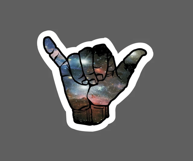 DOPASTICKER Hang Loose Sticker Galaxy Space Travel Shaka Sticker Phone ...