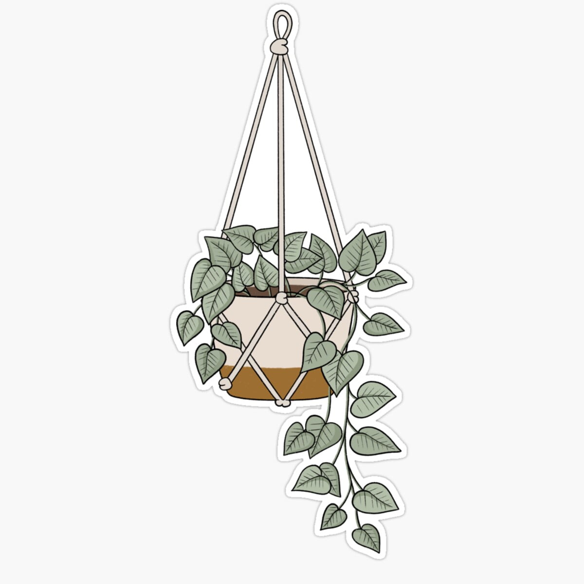 DOPASTICKER Hanging Plant Sticker Decorative Laptop, Phone Stickers ...
