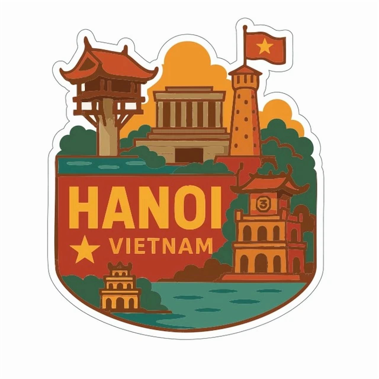 DOPASTICKER Hanoi Vietnam Sticker Decal City Skyline Landmark Design ...