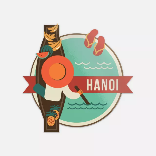 DOPASTICKER Hanoi Vietnam World City Travel Label Badge Sticker Phone ...