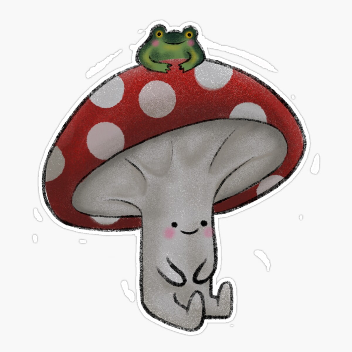 DOPASTICKER Happie Froggie Mushie Sticker, Phone Sticker Car Sticker ...