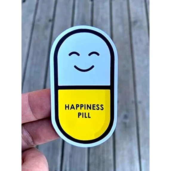 DOPASTICKER Happiness Pill Sticker Phone Decal Water Bottle Stickers ...