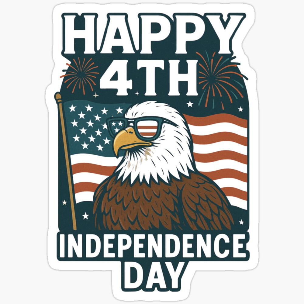 DOPASTICKER Happy 4Th Independence Day - Vintage 4Th Of July Eagle ...