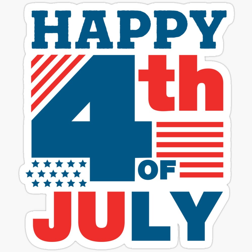 DOPASTICKER Happy 4Th Of July, Patriotic Day, Independence Day Sticker ...