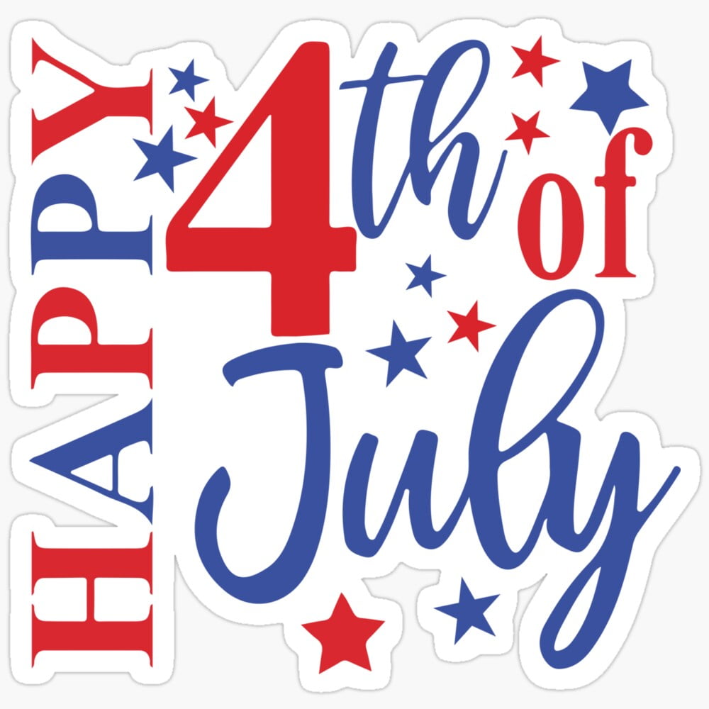 DOPASTICKER Happy 4Th Of July Sticker Fourth Of July Sticker, Memorial ...