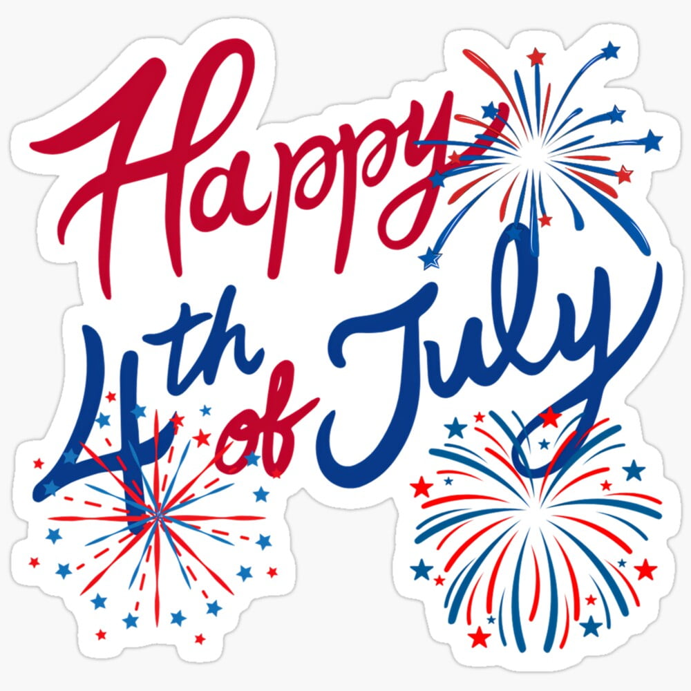 DOPASTICKER Happy 4Th Of July Sticker Fourth Of July Sticker, Memorial ...
