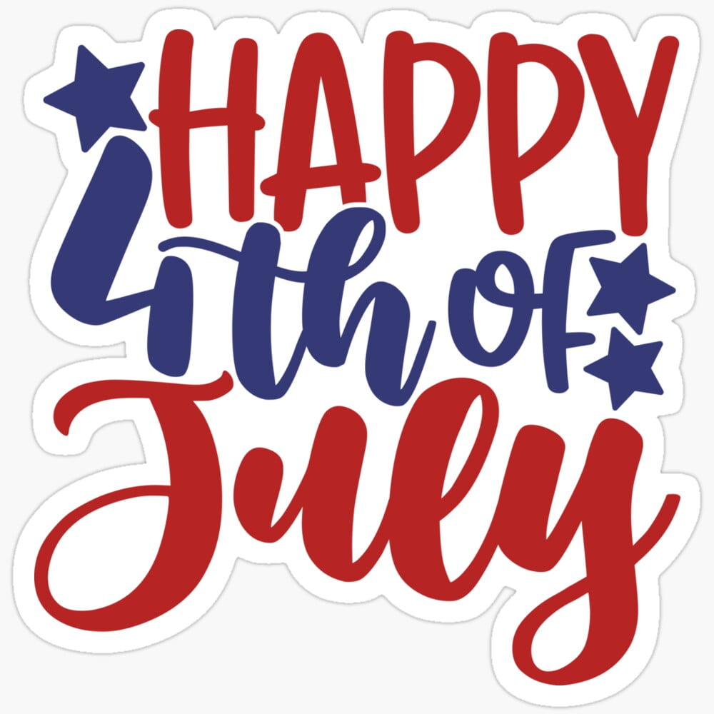DOPASTICKER Happy 4Th Of July Sticker Fourth Of July Sticker, Memorial ...