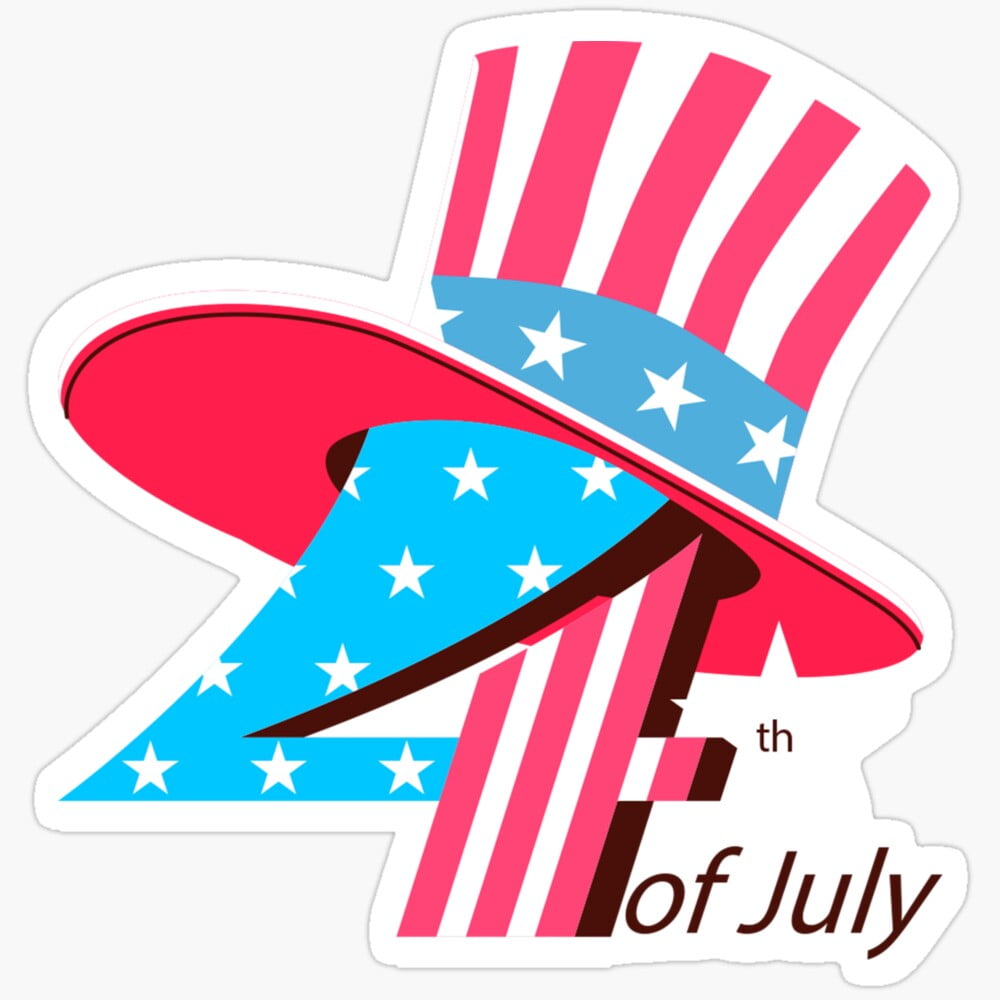 DOPASTICKER Happy 4Th July Sticker Fourth Of July Sticker, Memorial Day ...