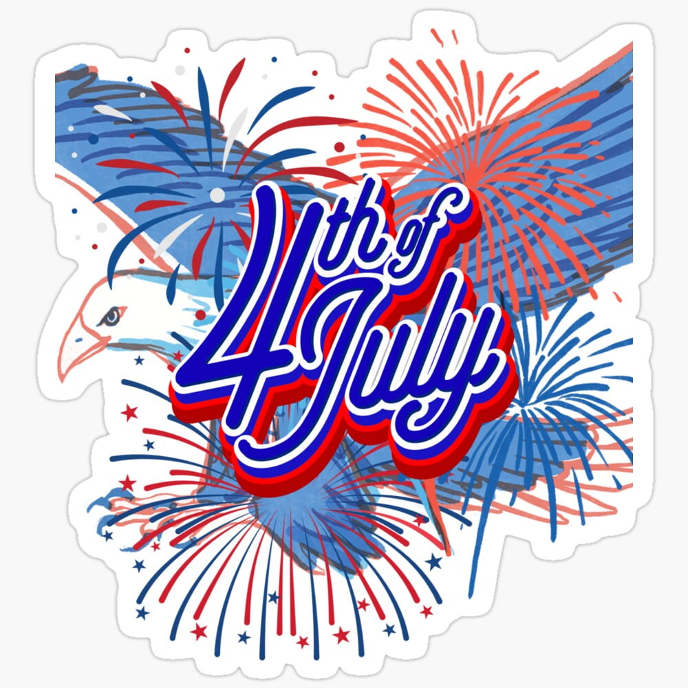 DOPASTICKER Happy 4Th Of July Sticker Fourth Of July Sticker, Memorial ...