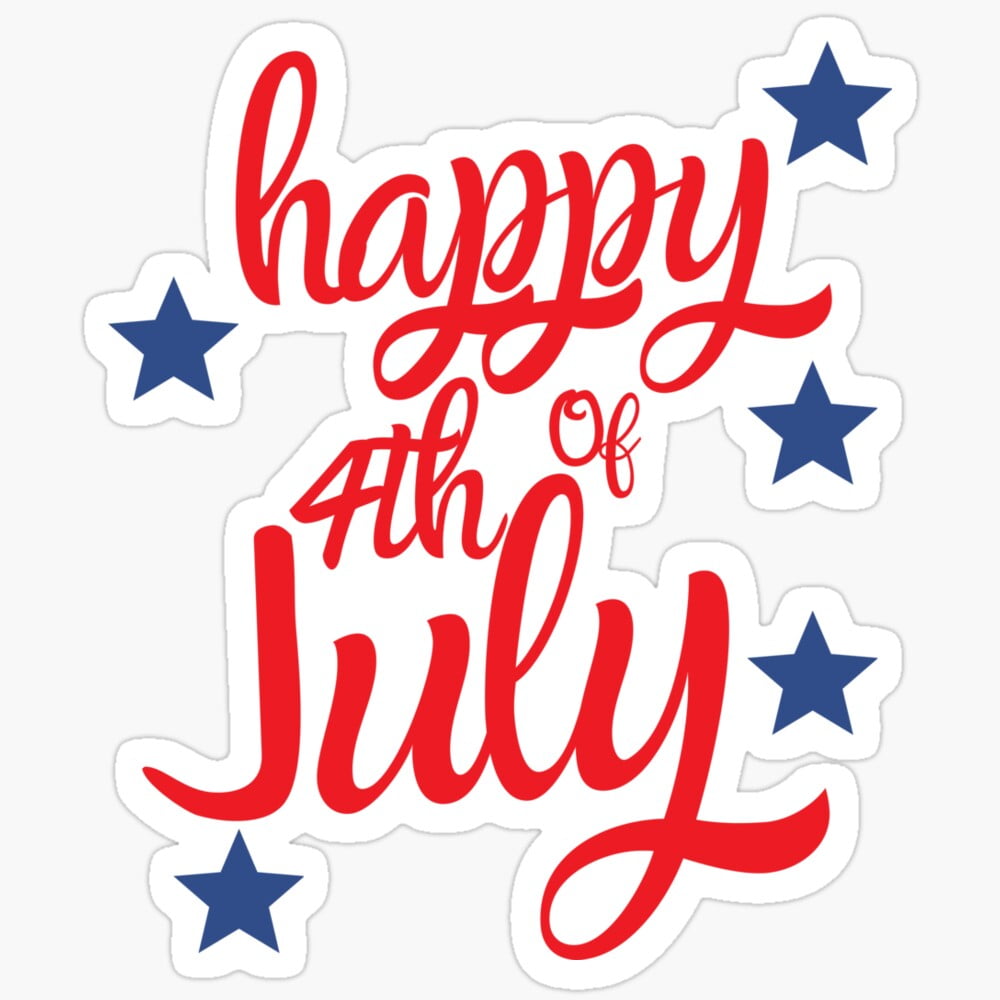 DOPASTICKER Happy 4Th Of July Sticker Fourth Of July Sticker, Memorial ...