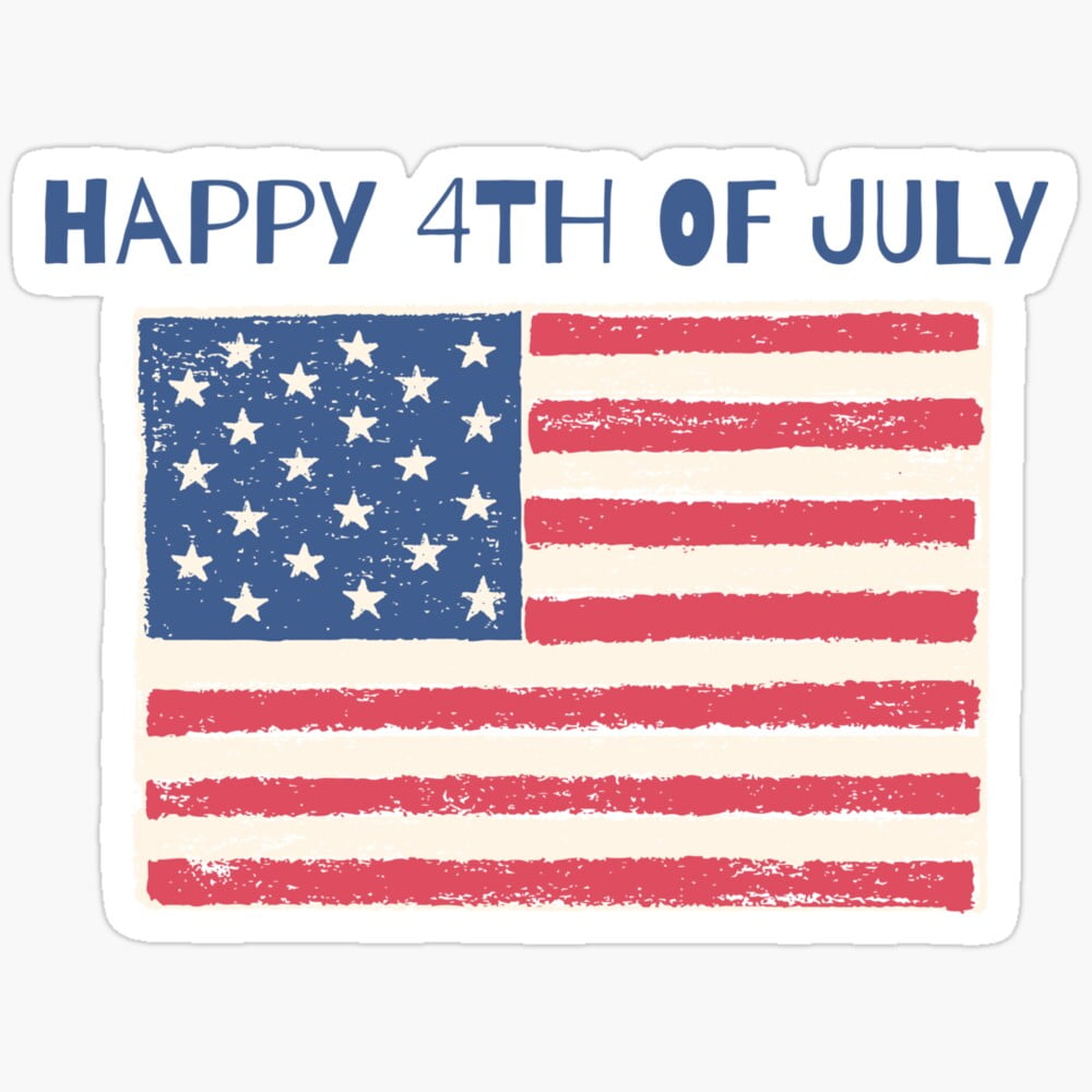 DOPASTICKER Happy 4Th Of July Sticker Fourth Of July Sticker, Memorial ...