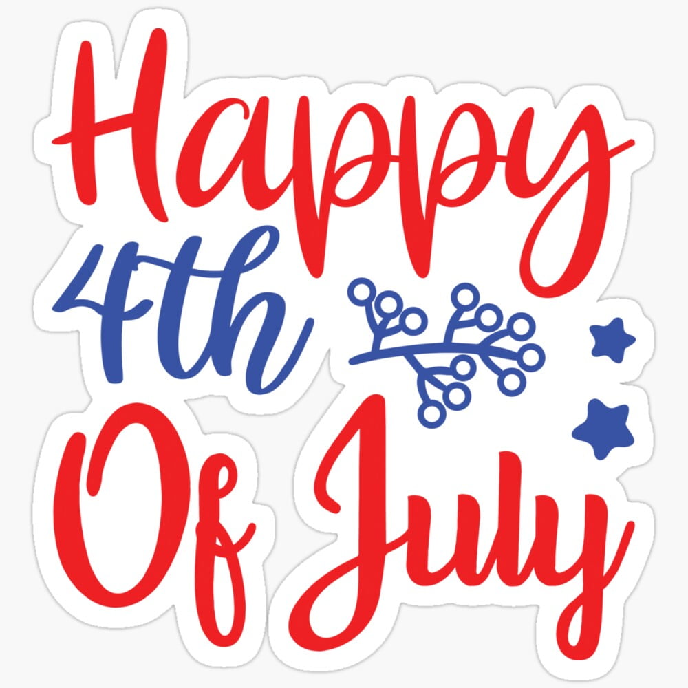 DOPASTICKER Happy 4Th Of July Sticker Fourth Of July Sticker, Memorial ...
