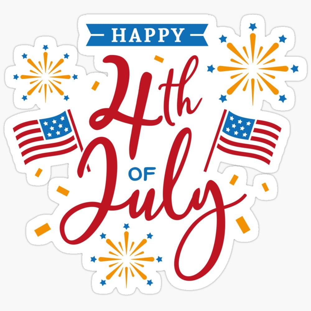 DOPASTICKER Happy 4Th Of July Sticker Fourth Of July Sticker, Memorial ...