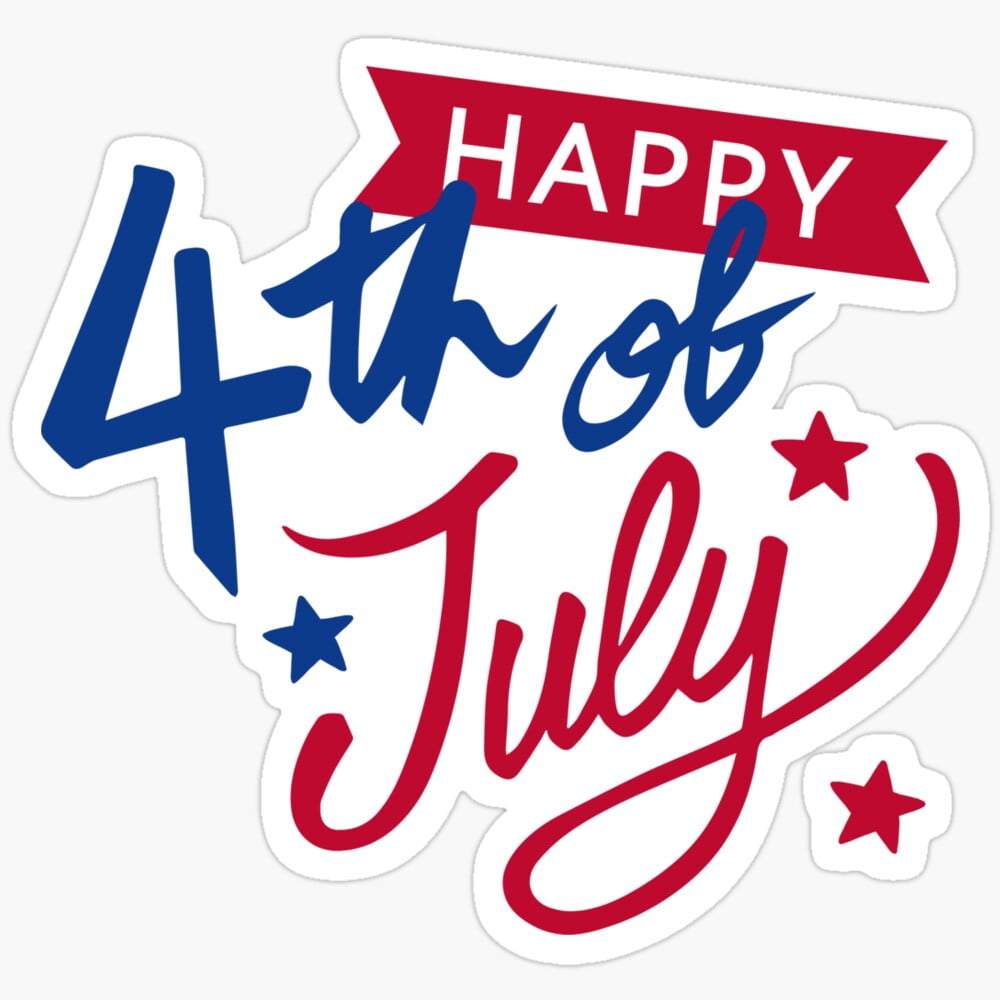 DOPASTICKER Happy 4Th Of July Sticker Fourth Of July Sticker, Memorial ...