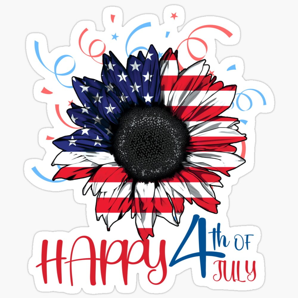 DOPASTICKER Happy 4Th Of July Sticker Fourth Of July Sticker, Memorial ...