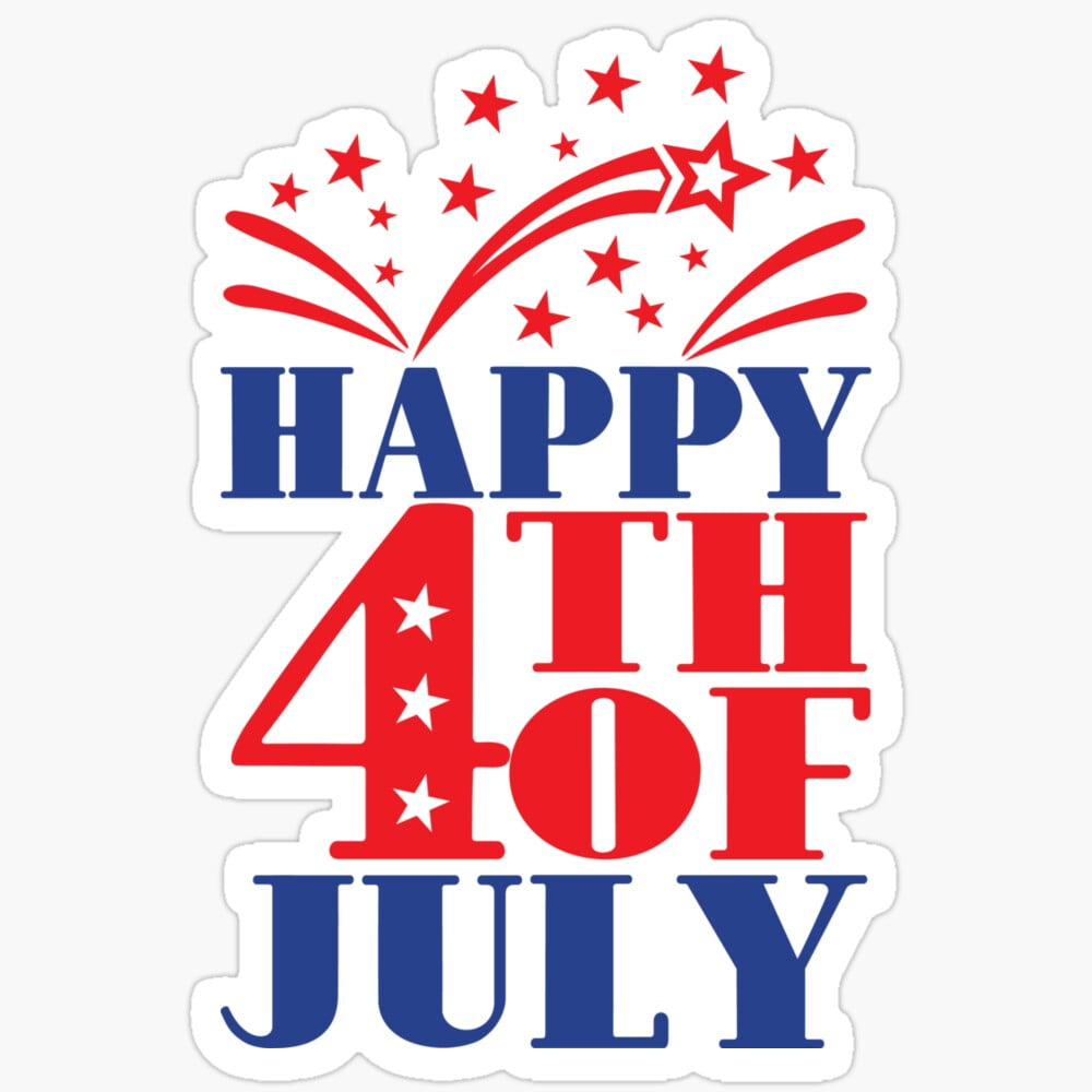DOPASTICKER Happy 4Th Of July Sticker Fourth Of July Sticker, Memorial ...