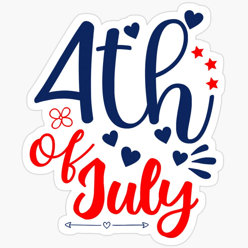 DOPASTICKER Happy 4Th Of July Usa Flag Sticker Fourth Of July Sticker ...