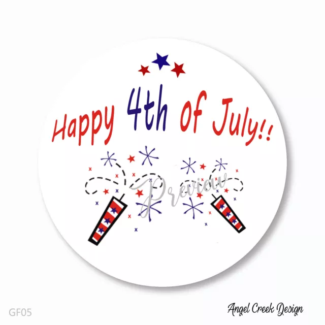 DOPASTICKER Happy 4Th Of July Fireworks Scrapbook Stickers Phone Decal ...