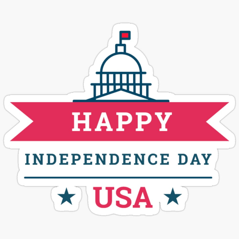 DOPASTICKER Happy 4Th Of July - Independence Day Sticker Phone Decal ...
