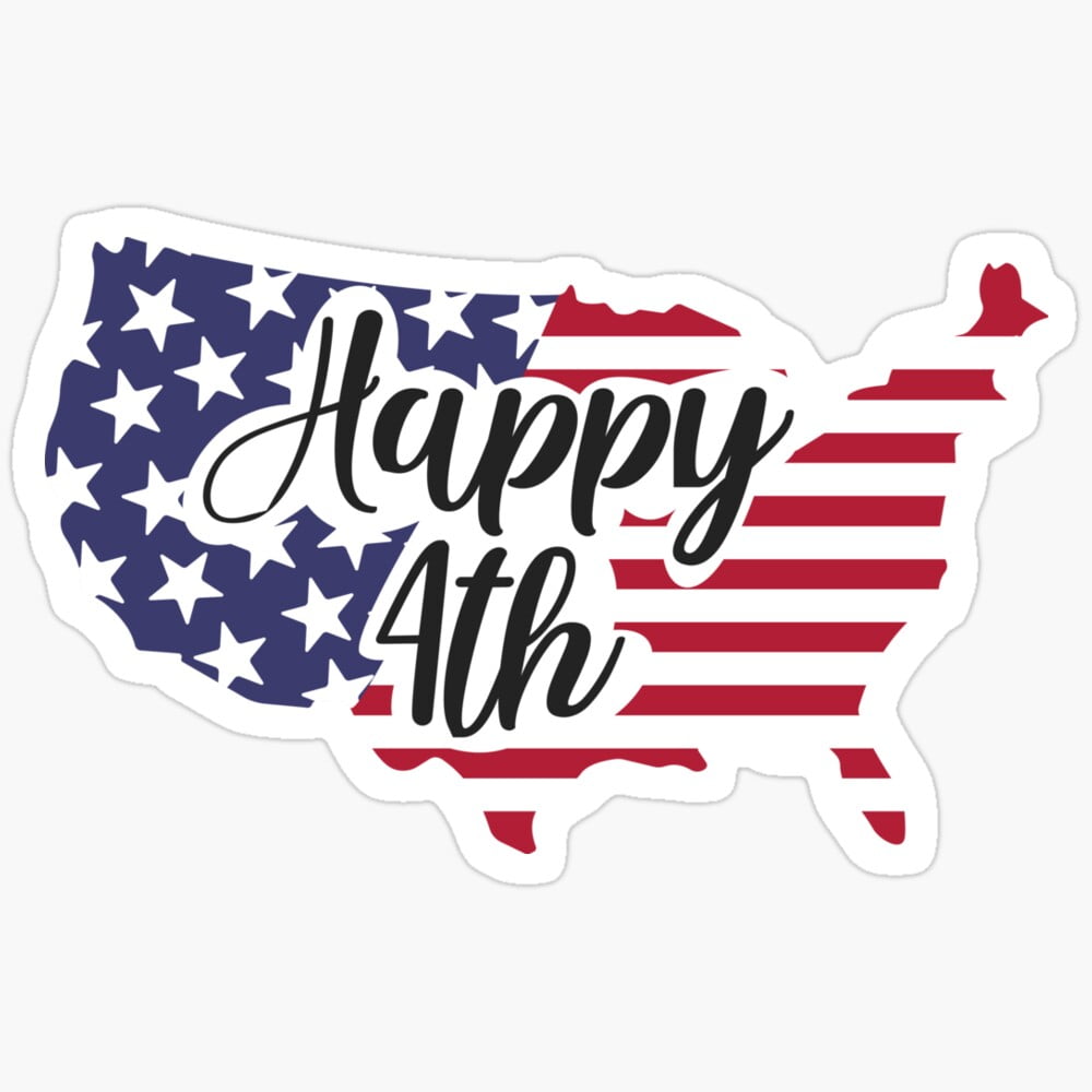 DOPASTICKER Happy 4Th Sticker Fourth Of July Sticker, Memorial Day ...