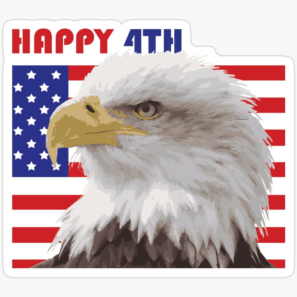 DOPASTICKER Happy 4Th Usa Sticker Fourth Of July Sticker, Memorial Day ...