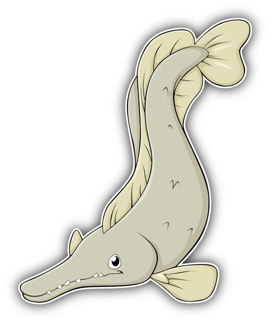 DOPASTICKER Happy Alligator Gar Cartoon Sticker Decal Phone Decal Water ...