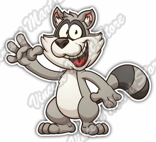 DOPASTICKER Happy Animal Waving Cartoon Kids Gift Idea Car Sticker ...