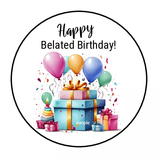 DOPASTICKER Happy Belated Birthday Stickers Phone Decal Water Bottle ...