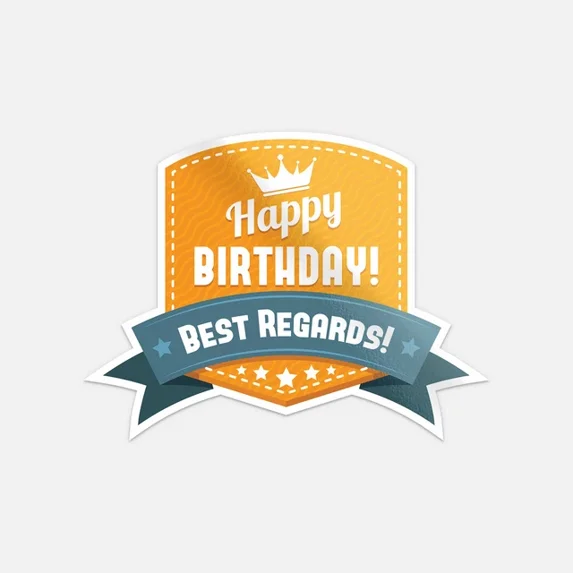 DOPASTICKER Happy Birthday Best Regards Crown Sticker Decal Phone Decal ...