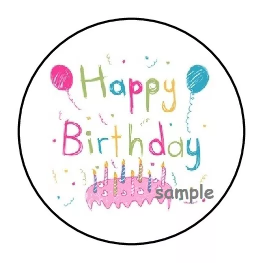 DOPASTICKER Happy Birthday Cake & Balloons Stickers Phone Decal Water ...