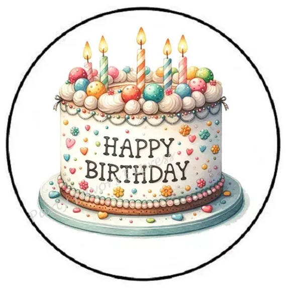 DOPASTICKER Happy Birthday Cake Decorative Laptop, Phone Stickers ...