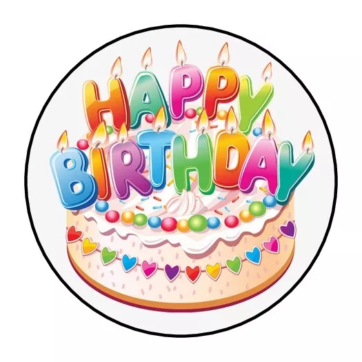 DOPASTICKER Happy Birthday Cake Stickers Candles Phone Decal Water ...