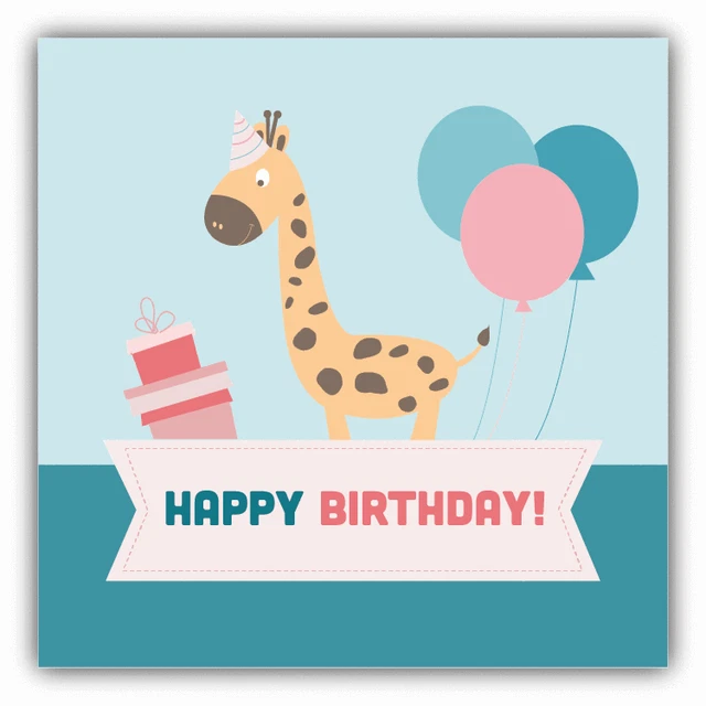 DOPASTICKER Happy Birthday Giraffe Neddy Sticker Decal Phone Decal ...