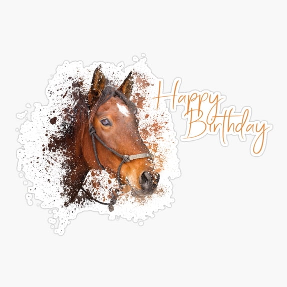 DOPASTICKER Happy Birthday, Horse Sticker, Phone Sticker Car Stickers ...