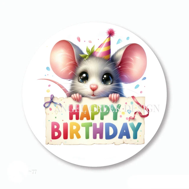 DOPASTICKER Happy Birthday Mouse Stickers Birthday Phone Decal Water ...