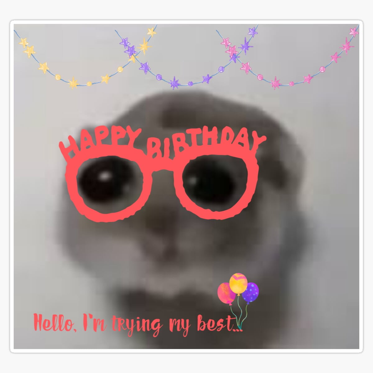 DOPASTICKER Happy Birthday Sad Hamster. Sad Hamster Tik Tok. Sad ...