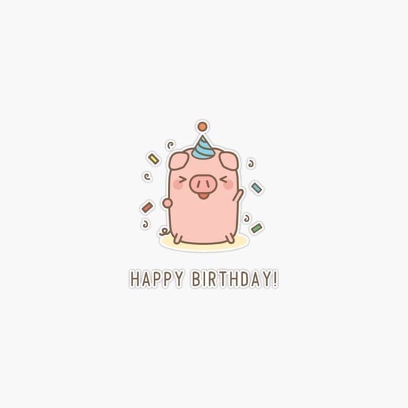 DOPASTICKER Happy Birthday! Sticker, Phone Sticker Water Bottle Sticker ...